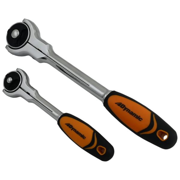 Dynamic Tools 2 Piece Swivel Head Ratchet Set 1 4in 3 8 Drive D106002